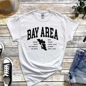 Bay Area Shirt, Maps of Bay Area Tshirt College Style, Bay Area ...