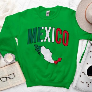 Mexico Sweatshirt, Cool Cozy México Sweater, Mexico Crewneck With Map ...