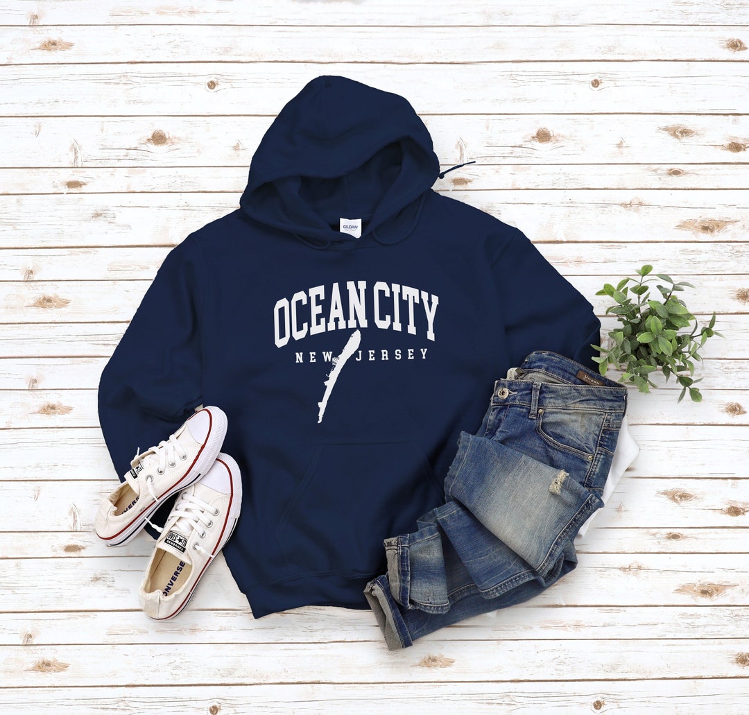 Ocean City Hoodie, Cozy Ocean City Map Sweatshirt, LBI New Jersey ...