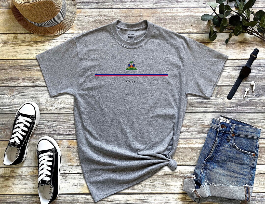 Haiti Shirt, Country Logo With Flag Tshirt, Coat of Arms of Haiti, Cozy ...