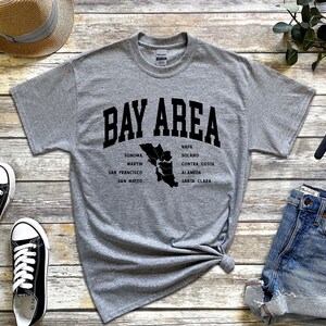 Bay Area Shirt, Maps of Bay Area Tshirt College Style, Bay Area ...
