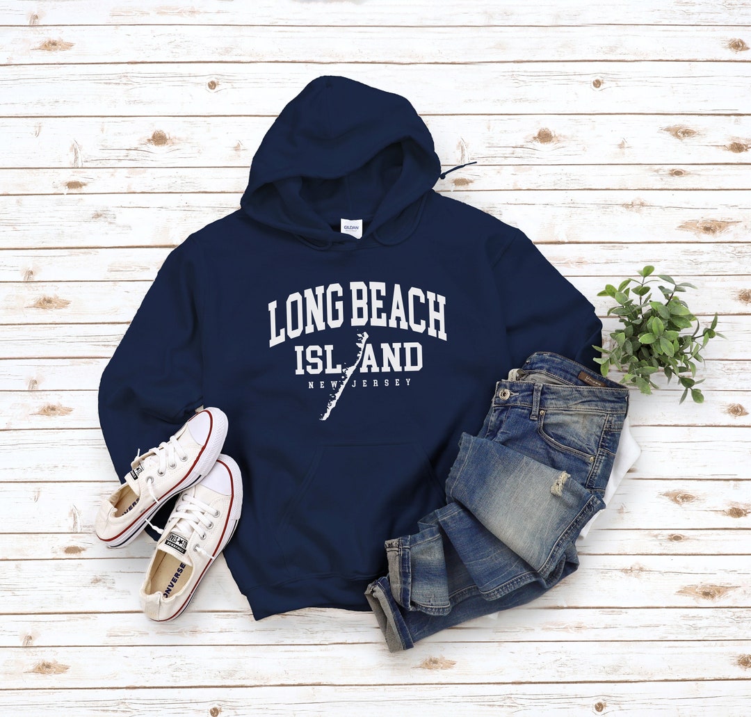 Long Beach Island Hoodie, Cozy Long Beach Island Map Sweatshirt, LBI ...