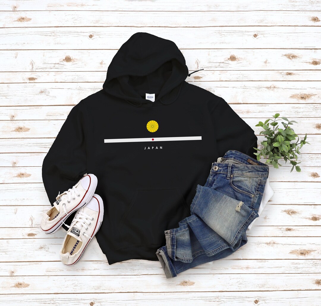 Japan Hoodie, Country Logo With Flag Sweatshirt, Coat of Arms of Japan ...
