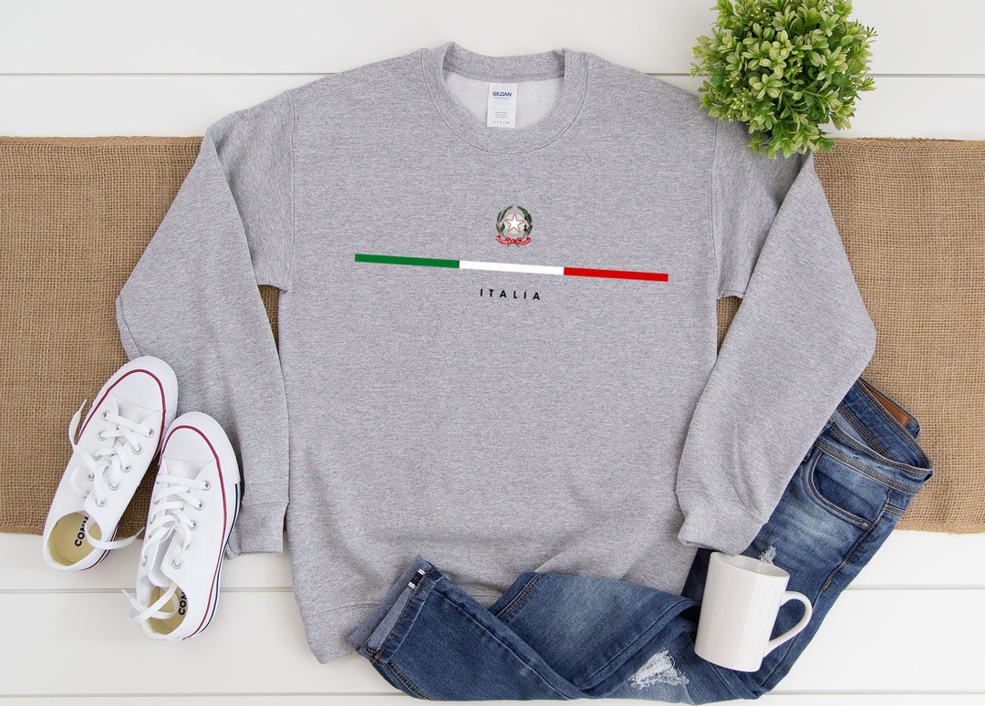 Italia Sweater, Country Logo With Flag Sweatshirt, Coat of Arms of ...