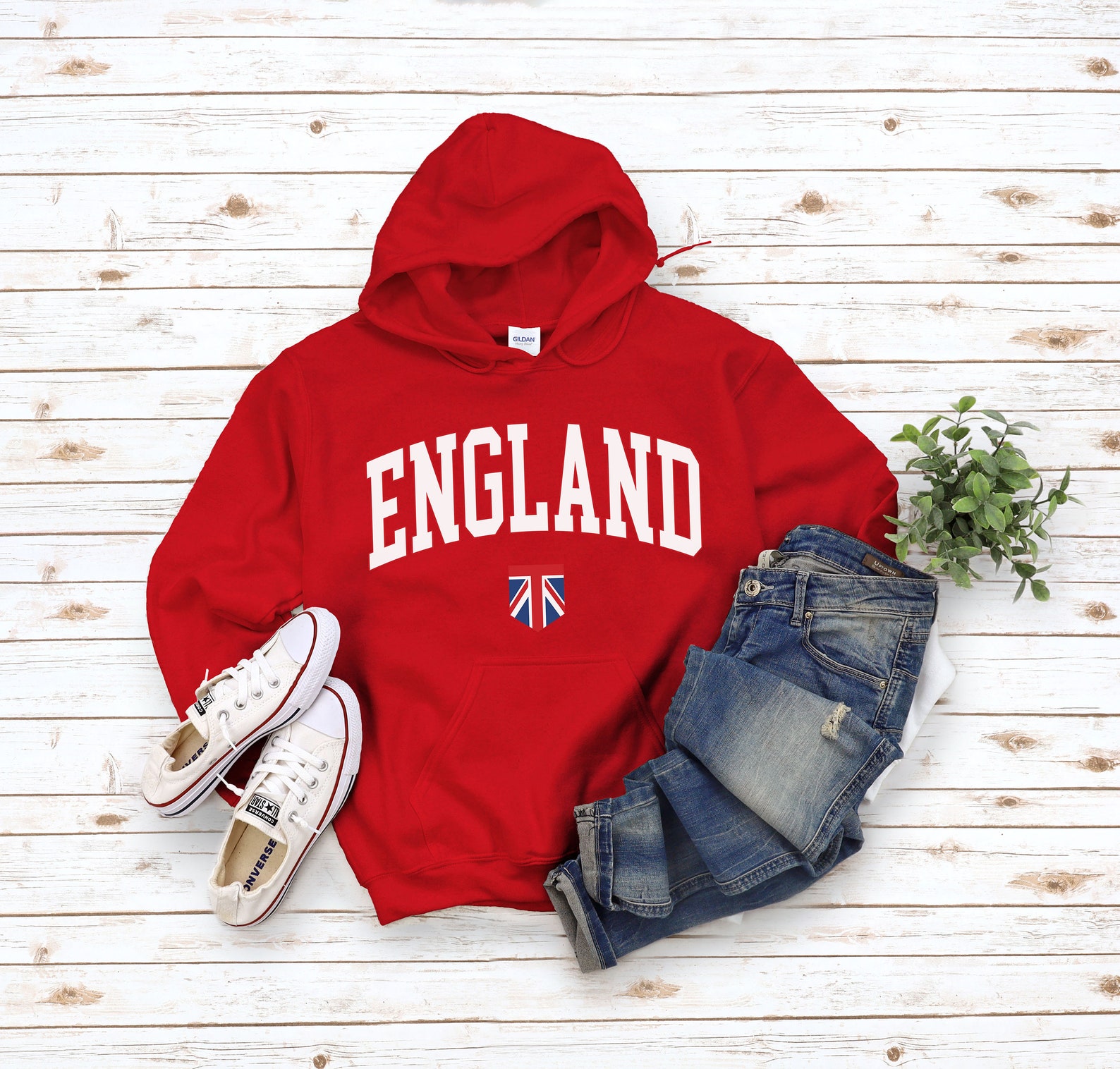 England Hoodie Sweatshirt, Cool Comfort England Sweater, English United ...