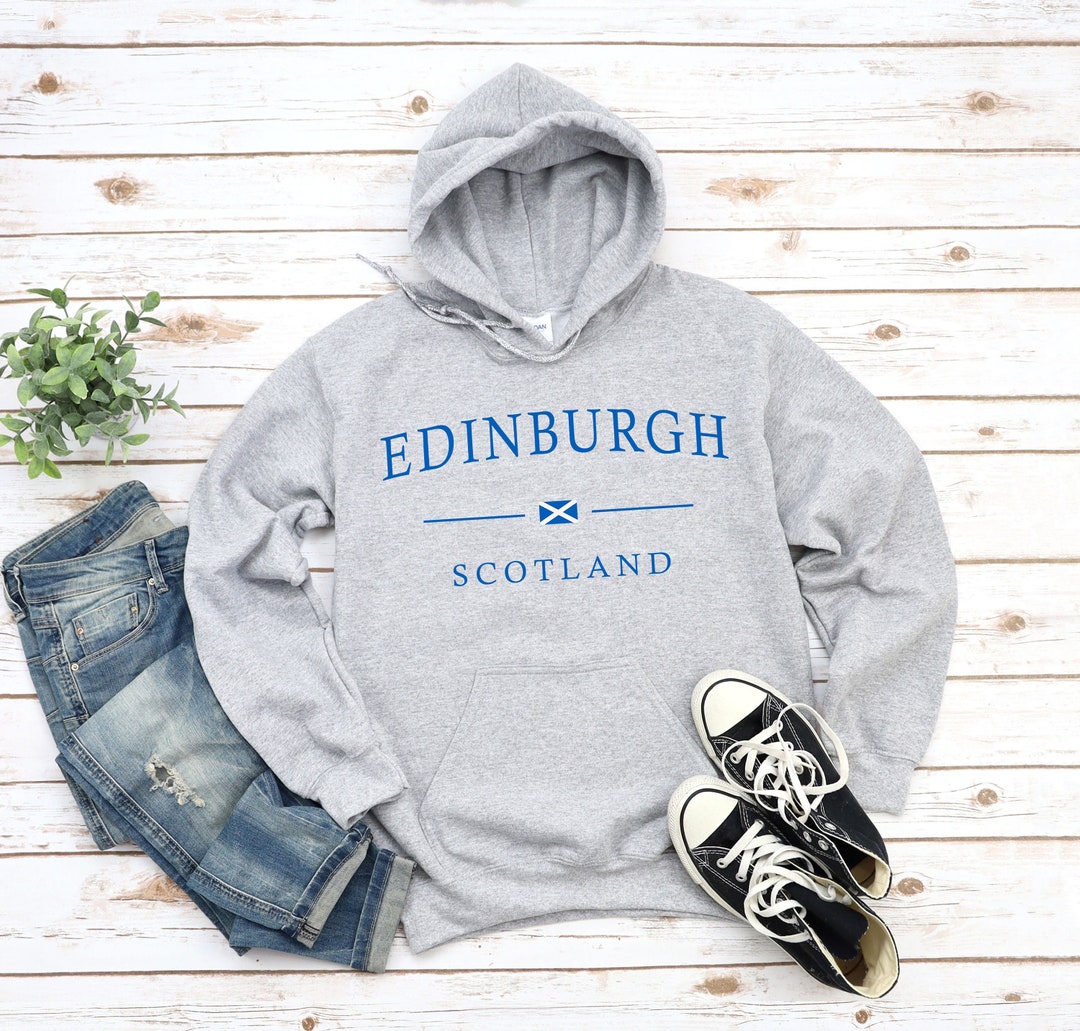 Edinburgh Hoodie, Center Flag Edinburgh Sweatshirt, Vacation Holiday ...