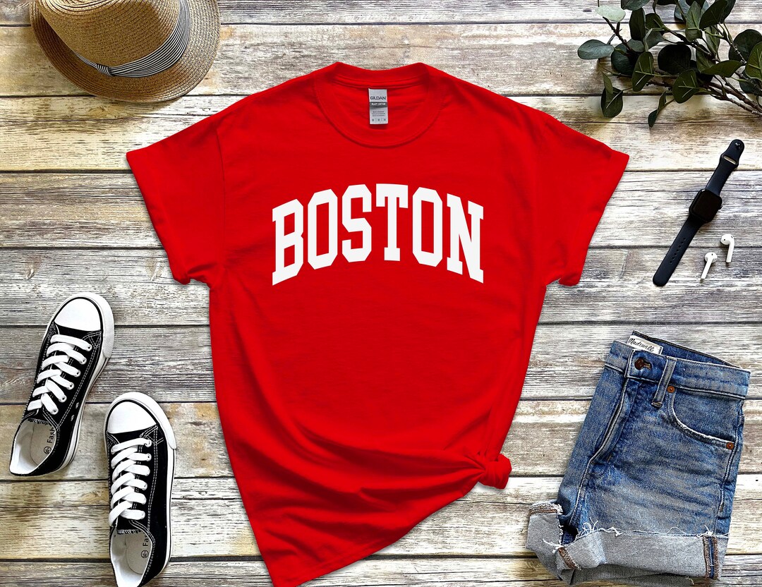 Boston Shirt, College Style Boston Tshirt, Cozy Boston Tee Unisex Size ...