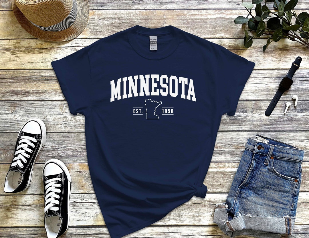 Minnesota Shirt, Cool Cozy MN Shirts, Minnesota State Map Est Tee - Etsy