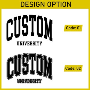 Custom Shirt, Personalize College Letter University, Overcurved Text ...