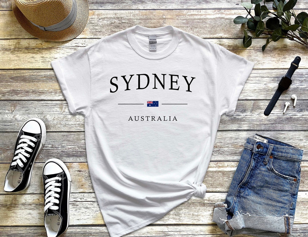 Sydney Shirt, Center Flag Sydney Tshirt, Vacation Holiday Sydney ...