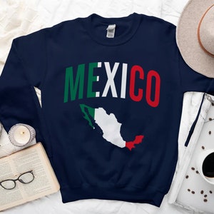 Mexico Sweatshirt, Cool Cozy México Sweater, Mexico Crewneck With Map ...