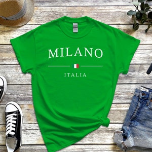 Milano Shirt, Center Flag Milano Tshirt, Vacation Holiday Milano Italia ...
