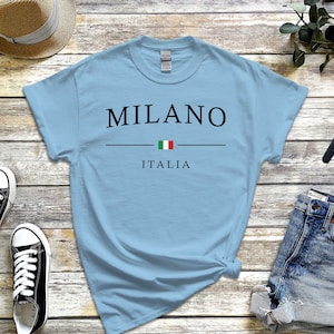 Milano Shirt, Center Flag Milano Tshirt, Vacation Holiday Milano Italia ...
