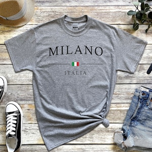 Milano Shirt, Center Flag Milano Tshirt, Vacation Holiday Milano Italia ...
