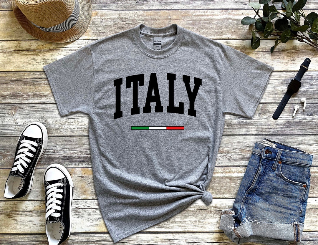 Italy Shirt, Comfort Italia Tshirt, Cool Italiano Flag, Custom ...