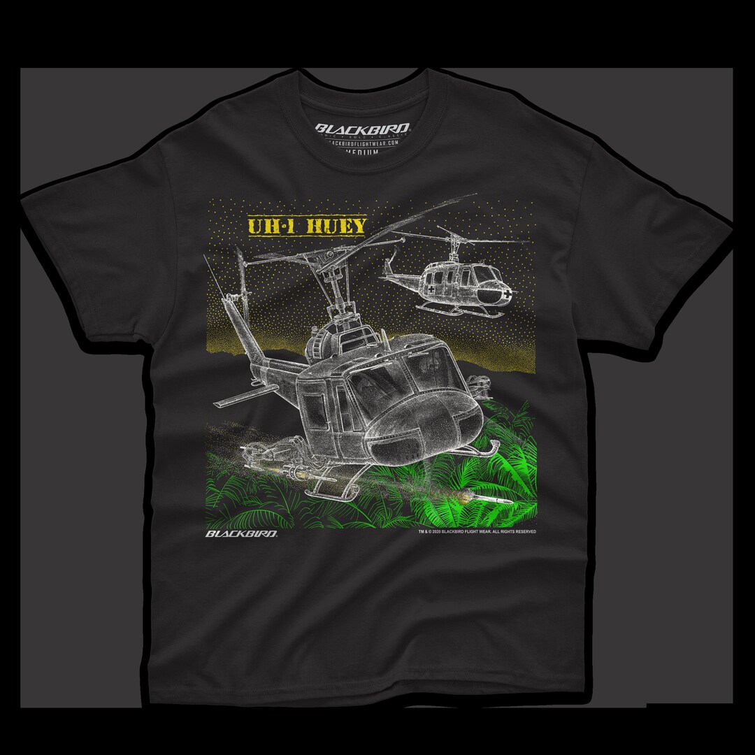 Hand Drawn UH-1 Huey Tee - Etsy