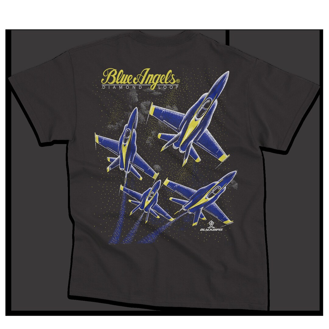 Hand Drawn Blue Angels Helmet Head Tee - Etsy