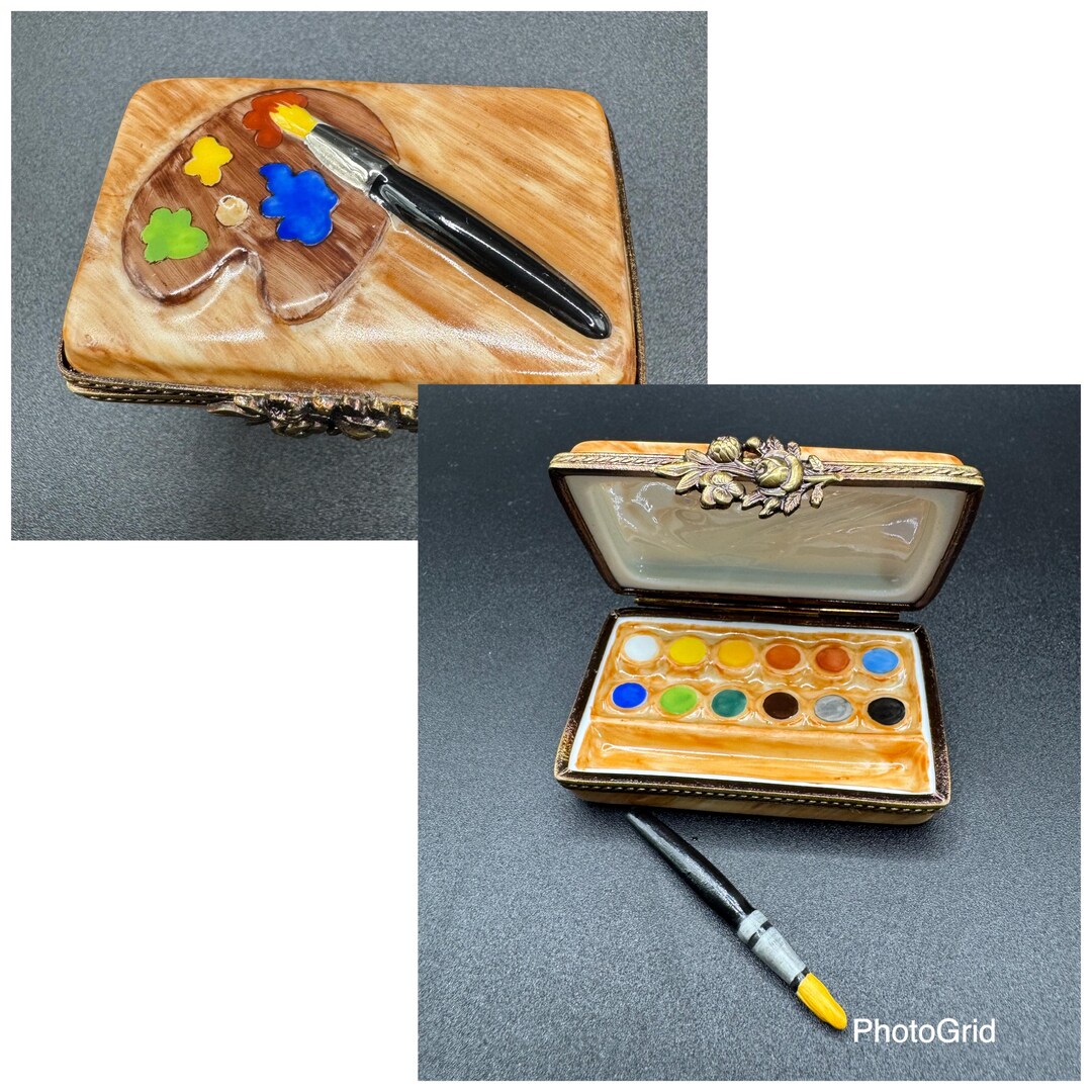 Limoges France Artist Paint Palette With Brush Trinket Peint Main ...