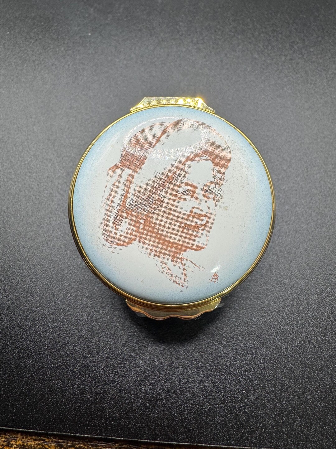 Halcyon Days England Enamels Queen Mother~~elizabeth Portrait Hinged ...