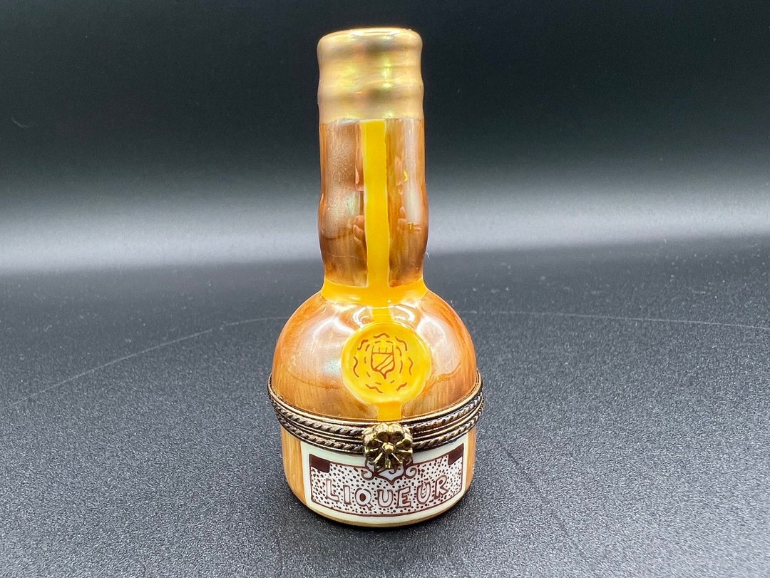 Limoges France liqueur 3D Liquor Bottle Porcelain Trinket Ring Pill Box Peint Main Artist VG - Etsy