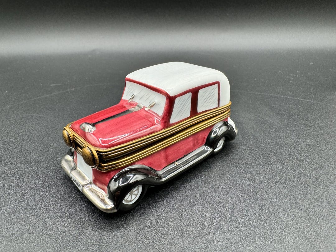 Limoges France antique Travel Car With Suitcases Porcelain Peint Main ...