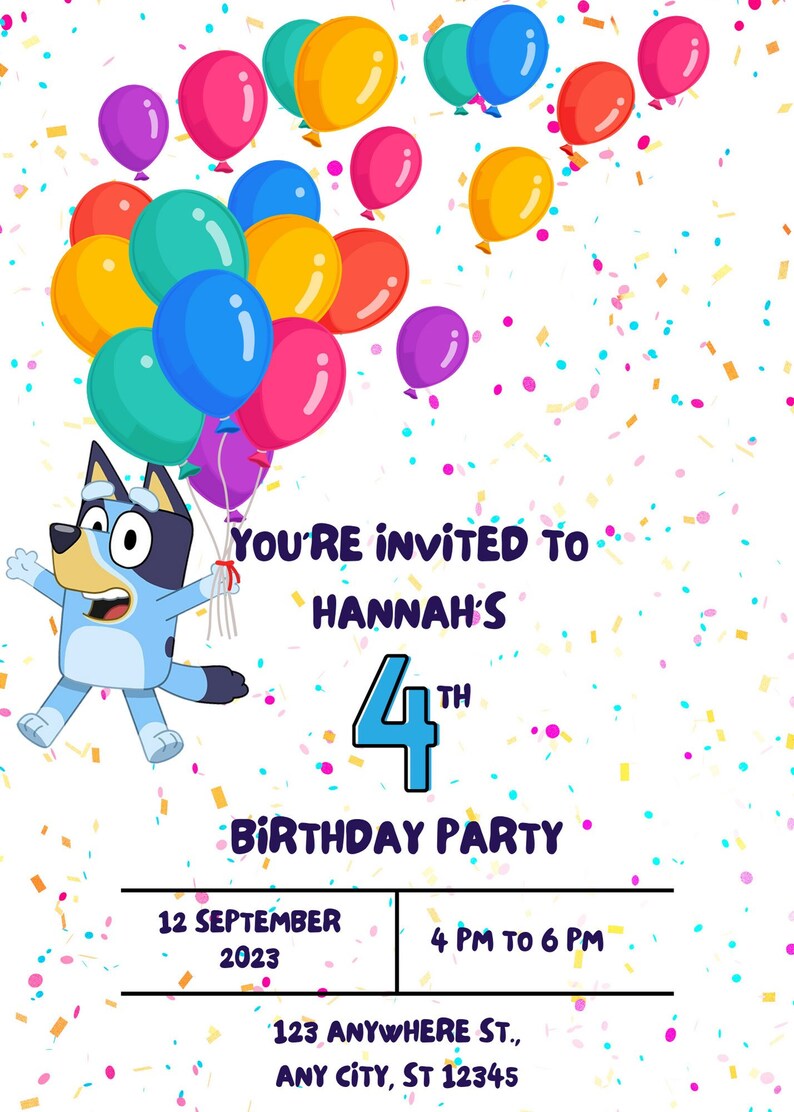 Bluey Birthday Party Invitation Bluey Party - Etsy