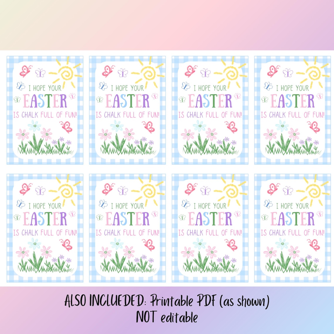 Printable Easter Gift Tags - "chalk Full of Fun" - Easter Favor Tag ...