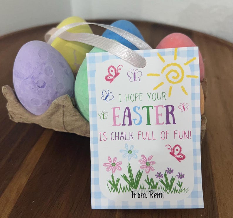 Printable Easter Gift Tags - "chalk Full of Fun" - Easter Favor Tag ...