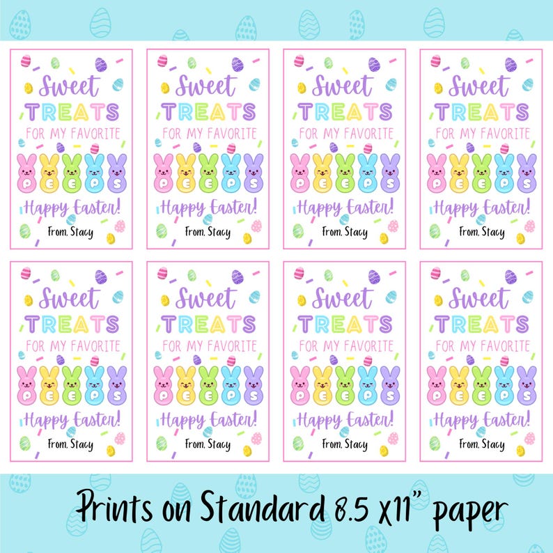Customizable Easter Gift Tags – "sweet Treats for My Favorite Peeps ...