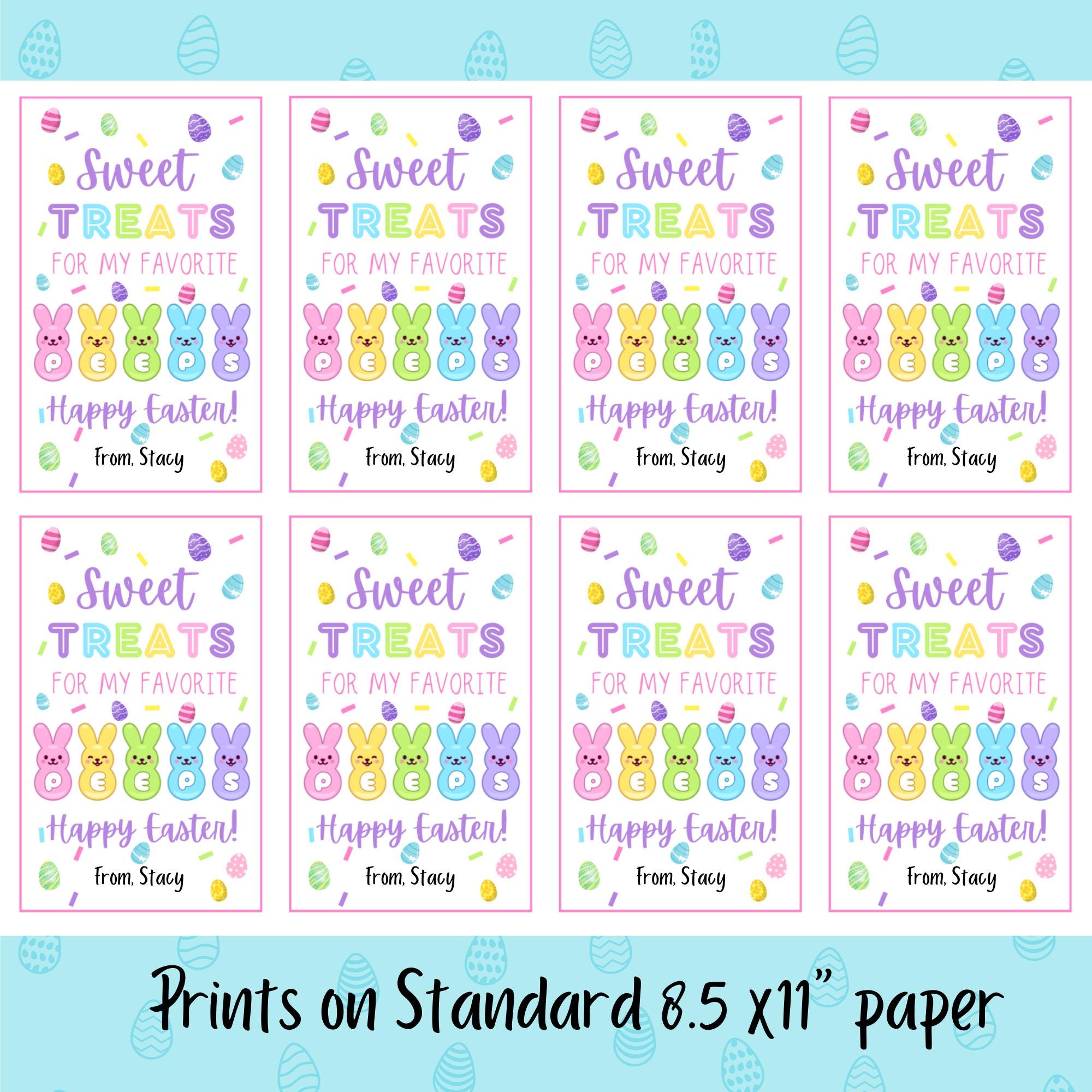 Customizable Easter Gift Tags – "sweet Treats for My Favorite Peeps ...
