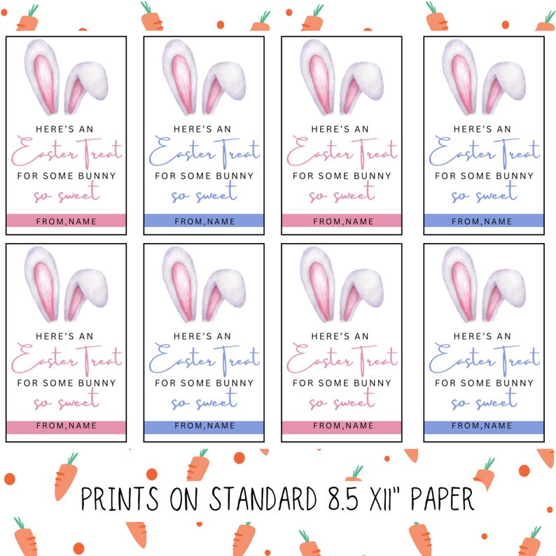 Simple Easter Gift Tags – Printable PDF & Editable Canva Template ...