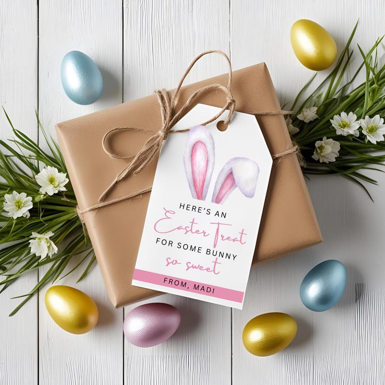 Simple Easter Gift Tags – Printable PDF & Editable Canva Template ...