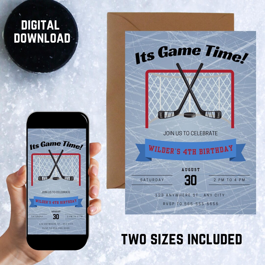 Hockey Birthday Invitation – Editable & Printable Invite – Ice Hockey ...
