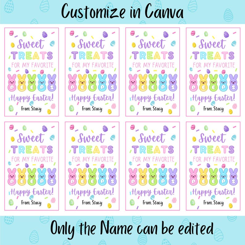 Customizable Easter Gift Tags – "sweet Treats for My Favorite Peeps ...