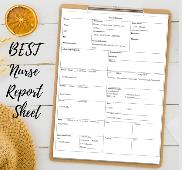 Printable Maternity Postpartum Nursing Report Sheet PDF Template ...