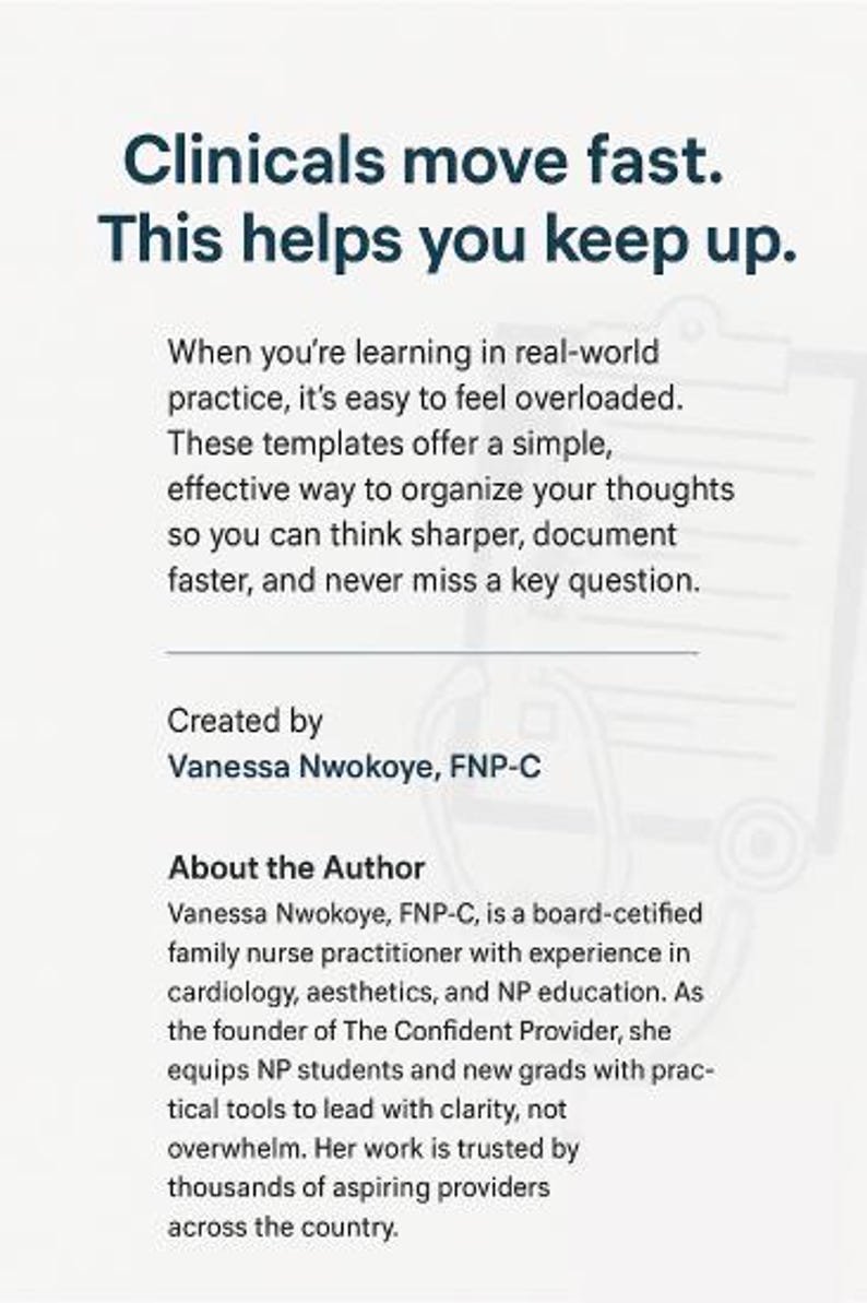 NP Student Clinical SOAP Note Templates: 150-page Patient Visit ...