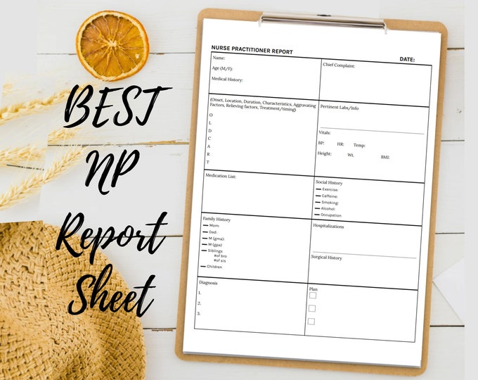 Nurse Practitioner Clinical Organizer, Printable PDF Clinical Brain ...