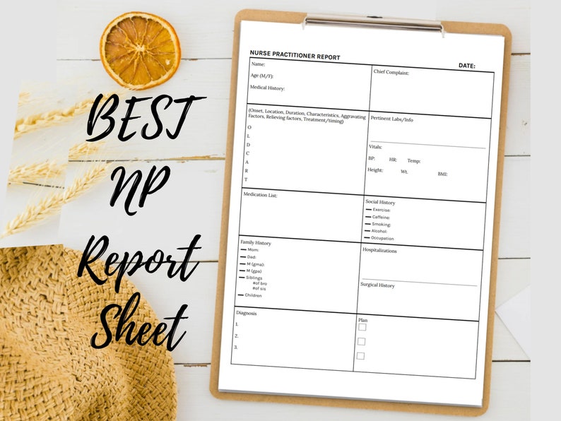 Nurse Practitioner Report Sheet: Patient Assessment Template (PDF ...