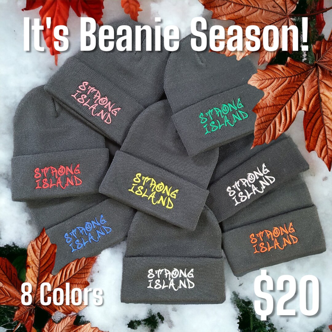 Strong Island Graffiti Embroidered Adult Beanie in Black - Etsy