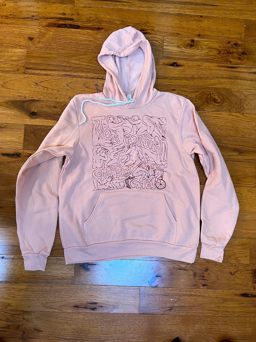Maroon on Pink Trans Liberation is Community Care Hoodie / Trans ...