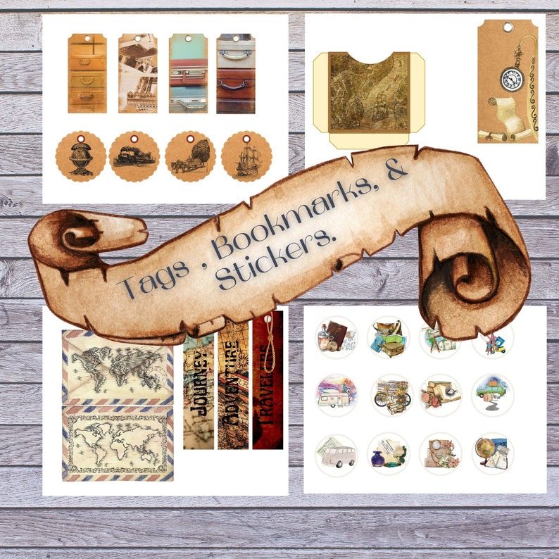 Printable Travel Junk Journal Kit Freebies Junk Journal - Etsy