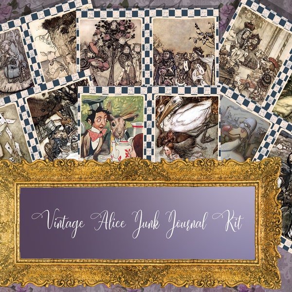 Alice in Wonderland Junk Journal Kit - Etsy