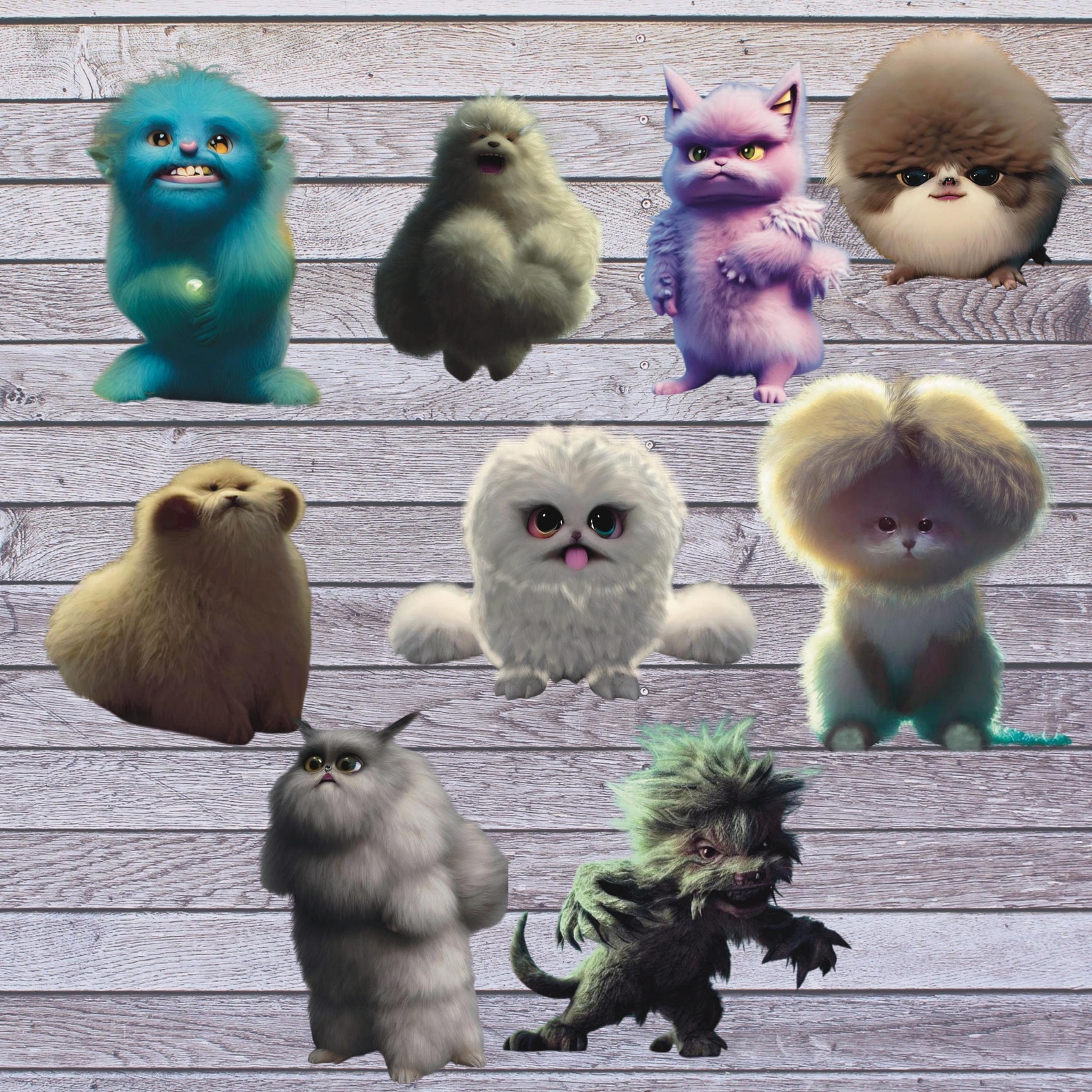 Clipart Bundle Fluffy Monsters Clipart Halloween Clipart - Etsy