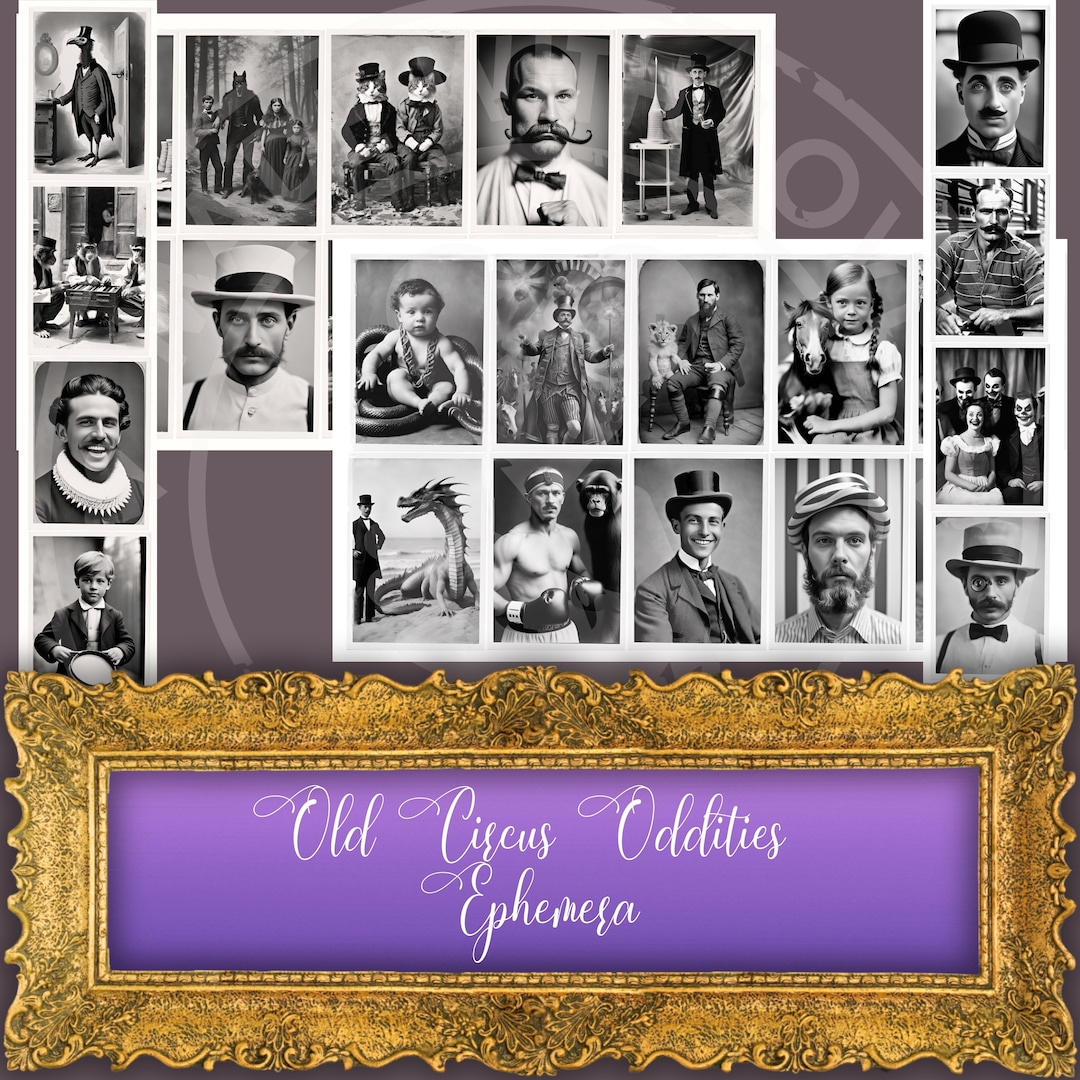 Vintage Circus Oddities Photos: Printable Ephemera for Scrapbooking ...