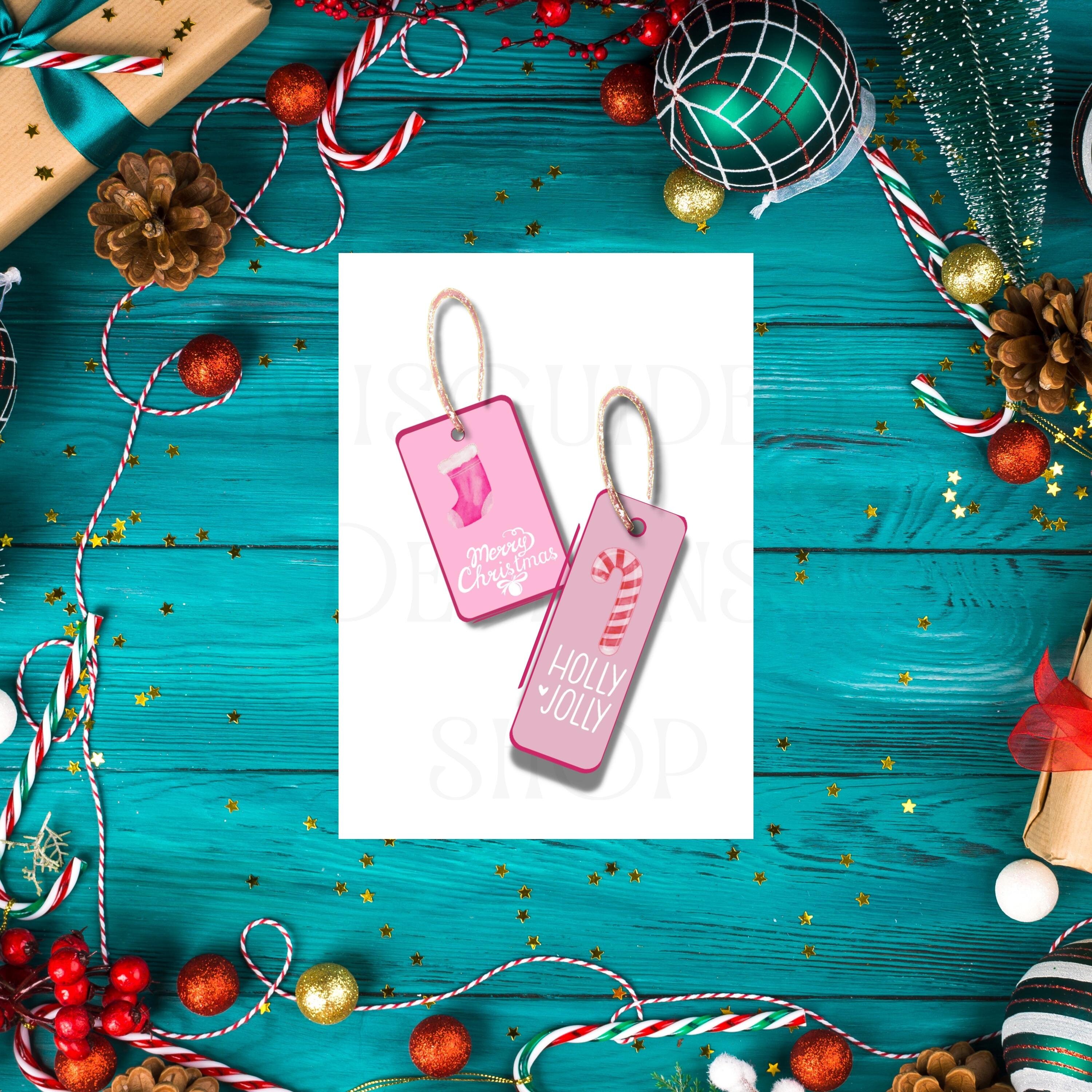 Printable Pink Christmas Gift Tags Junk Journal Tags - Etsy