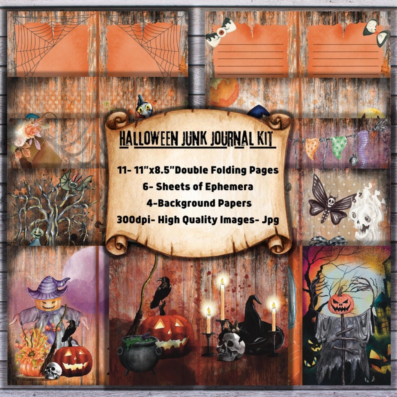 Printable Halloween Junk Journal Kit Halloween Journal - Etsy
