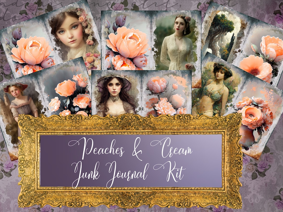 Peach Junk Journal Kit: Vintage Printable Paper (digital Download) - Etsy