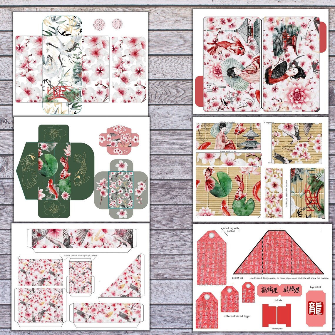 Printable Asian Junk Journal Kit Journaling Supplies - Etsy