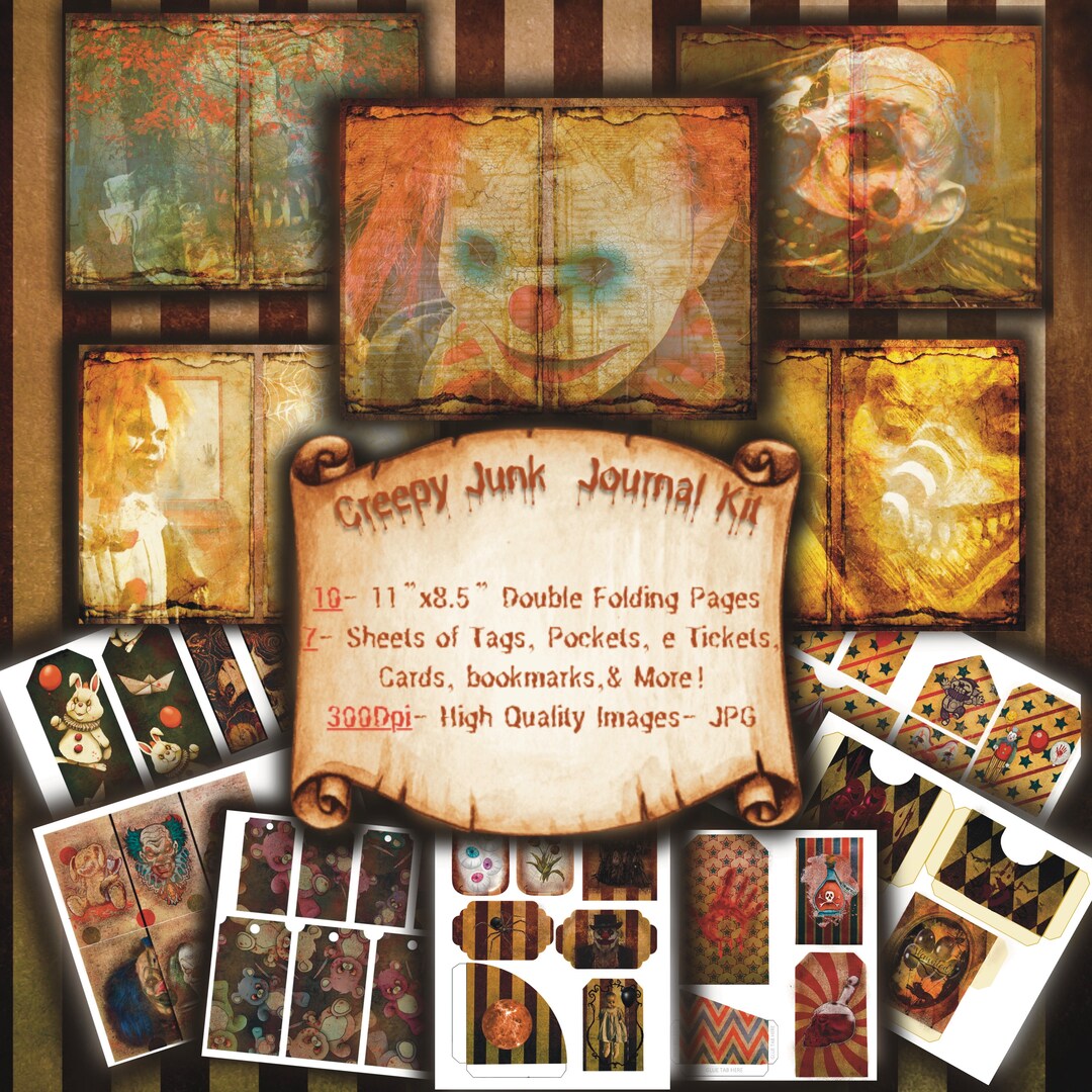 Printable Creepy Junk Journal Kit, Halloween Journal, Creepy Ephemera ...