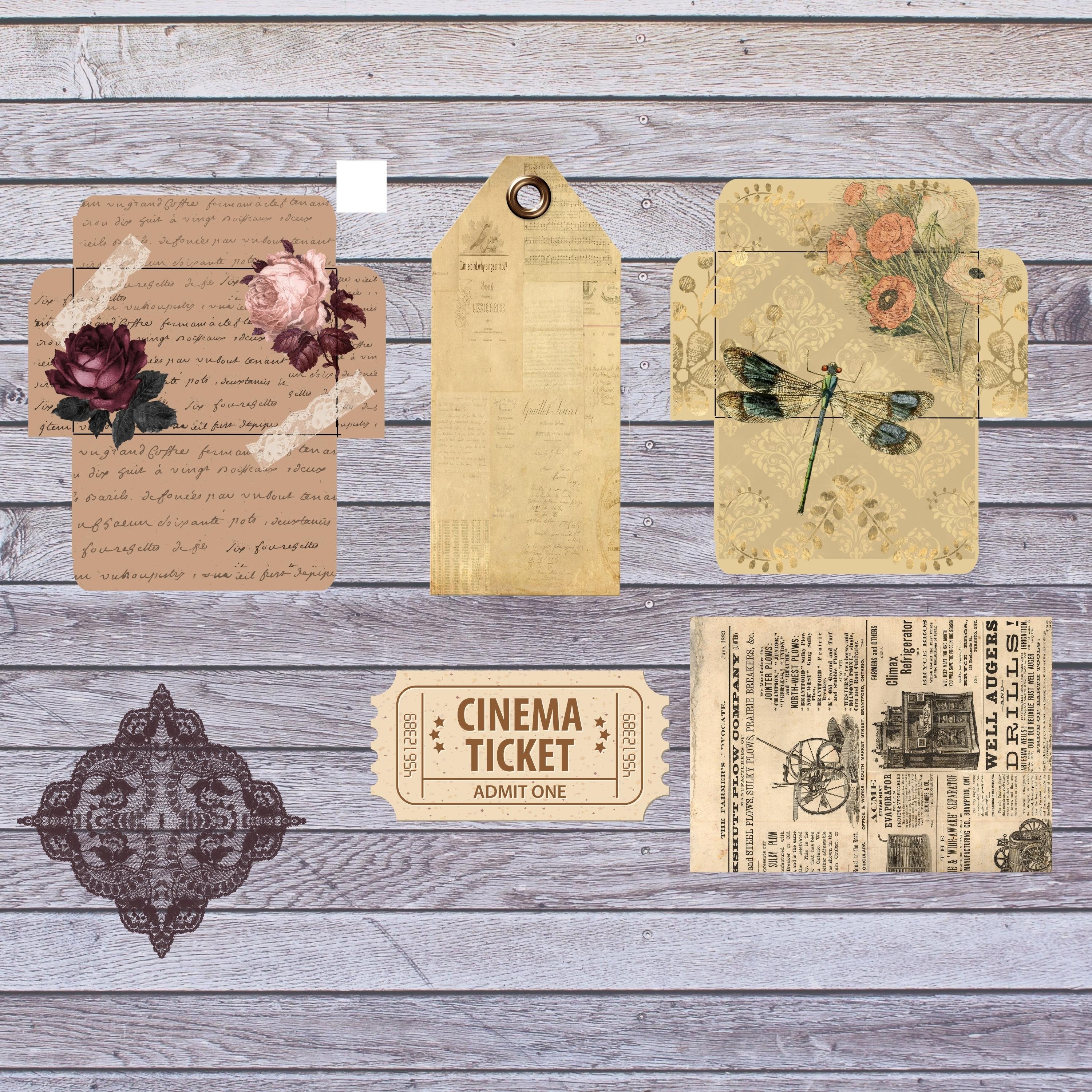 Vintage Lock & Key Junk Journal Kitprintable Vintage Junk - Etsy